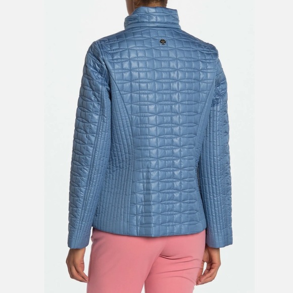 kate spade | Jackets & Coats | New Kate Spade Blue Quilted Rainwind ...